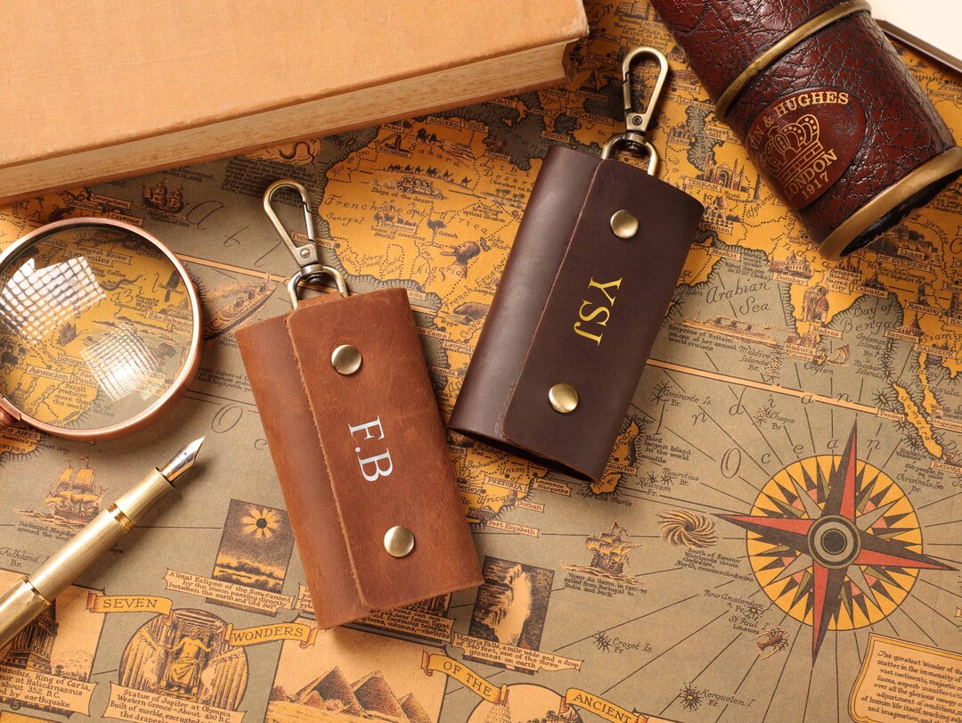 Custom Hot Stamping Genuine Leather Key Case, Leather Key Pouch ...
