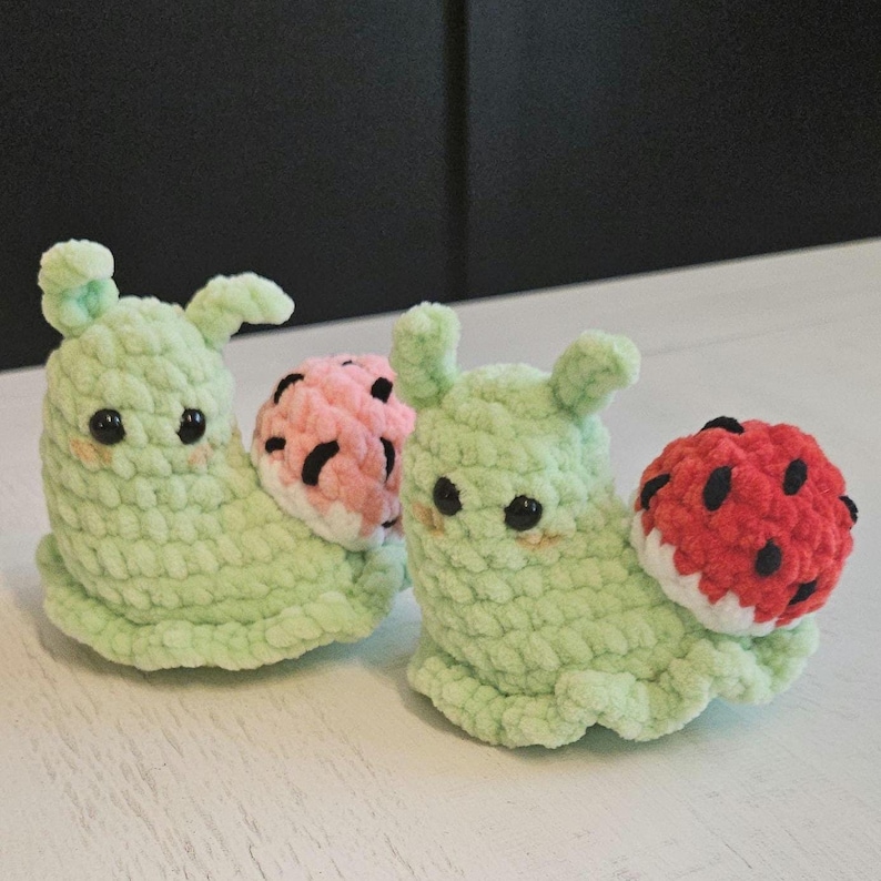 Crochet Fruit Snail Plushie Amigurumi Handmade Stuffed Animal - Etsy