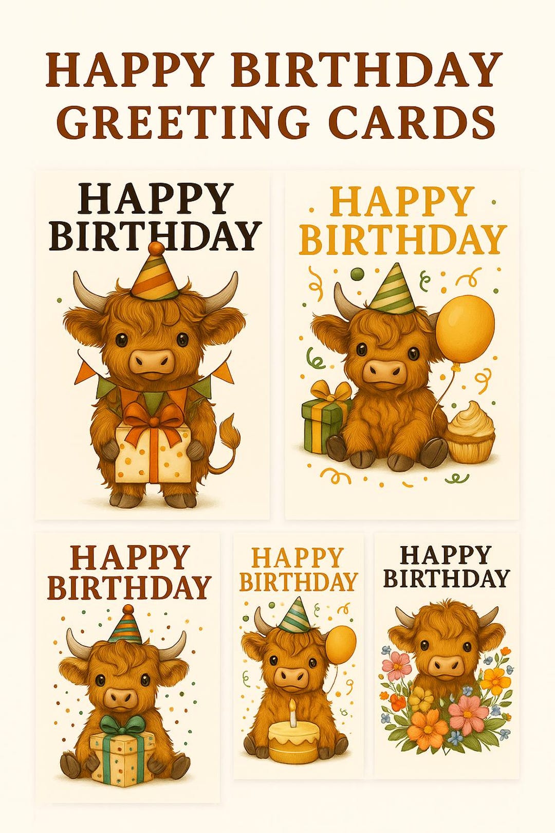 Happy Birthday Greeting Cards – Digital Download - Etsy