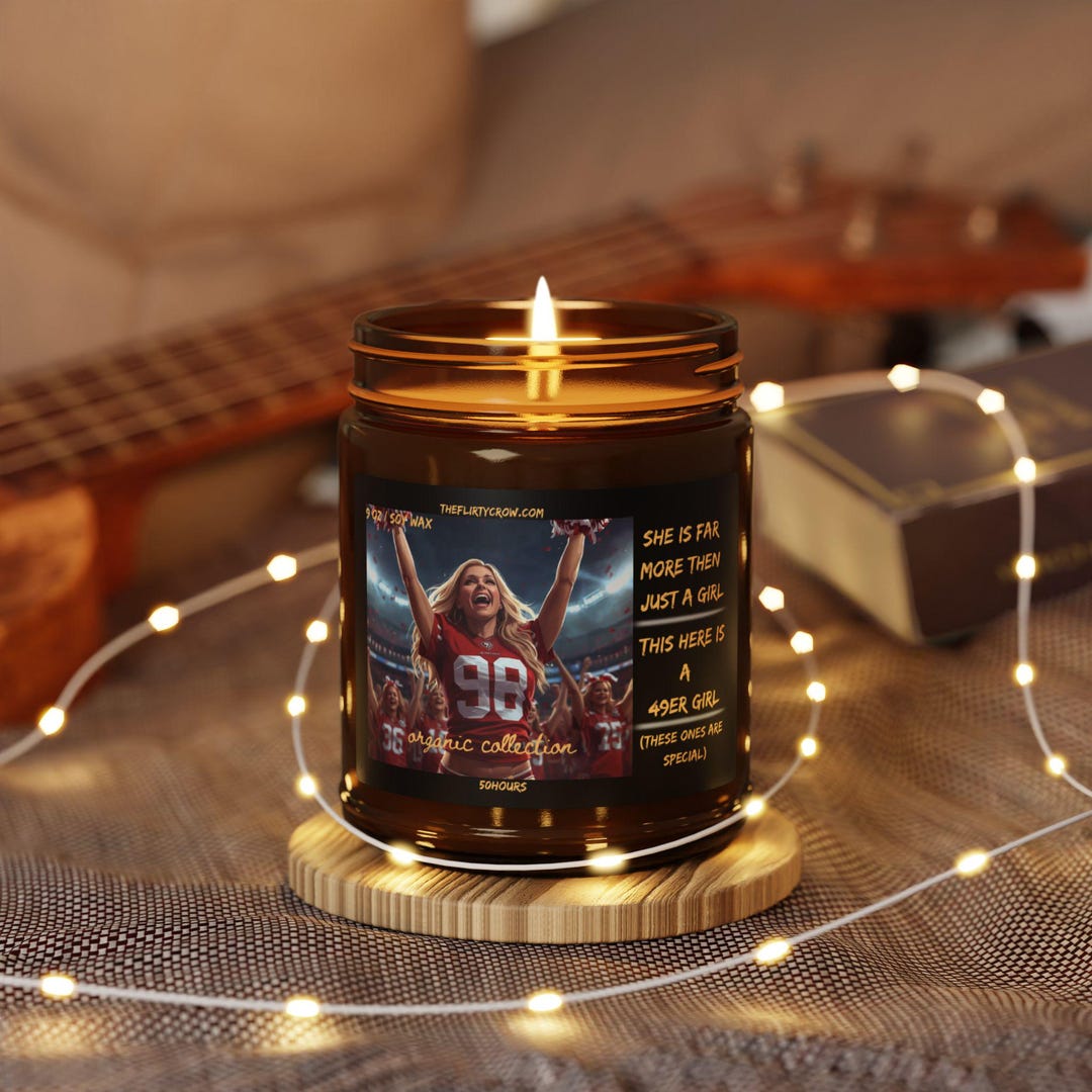 San Francisco 49ers Fan Candle , Scented Soy Amber Jar - Etsy