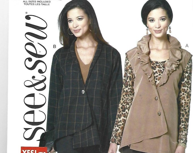 Misses' Vest and Jacket Asymmetrical Closing Easy to Make See & Sew ...