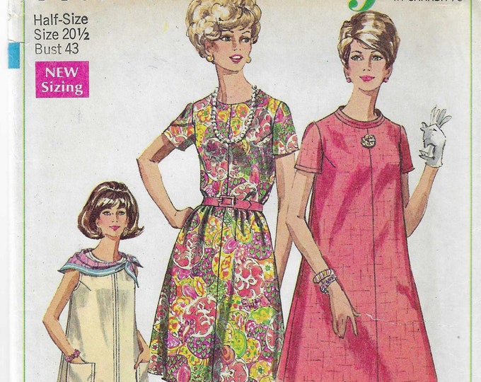 1960s Sleeveless A Line Dress and Coat in Two Styles Simplicity 8155 ...