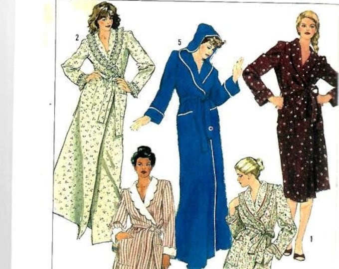 1980s Women's Wrap Robe With Hood or Shawl Collar Choice of Lengths ...