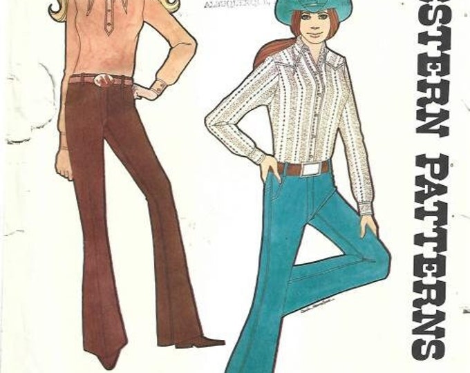 1970s Hip-hugger Jeans Boot Cut Authentic Patterns 237 Size 12 Waist 25 ...