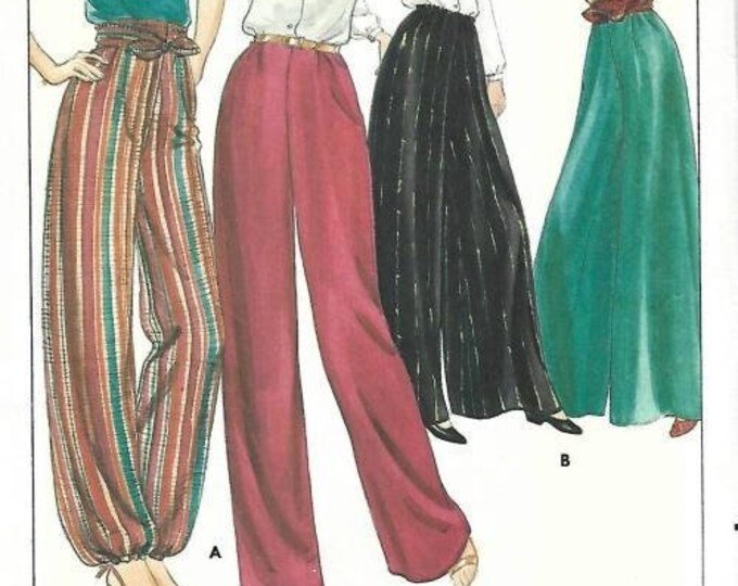 1980s Palazzo Pants Mega Flares Day/evening Pants and Sash Butterick ...
