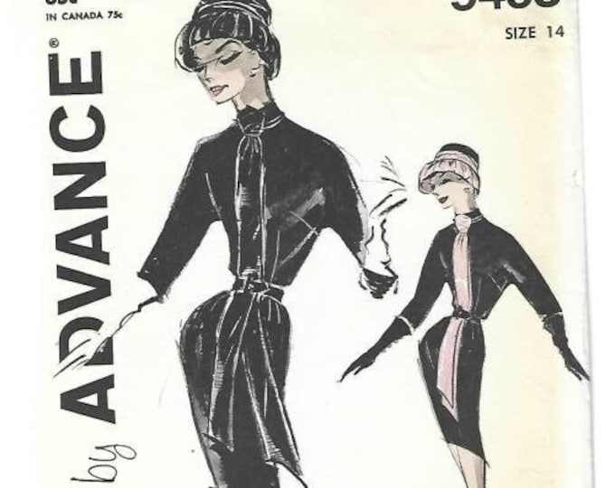 1960s Rare Edith Head Sheath Cocktail Dart Fitted Dress Kimono Sleeves ...