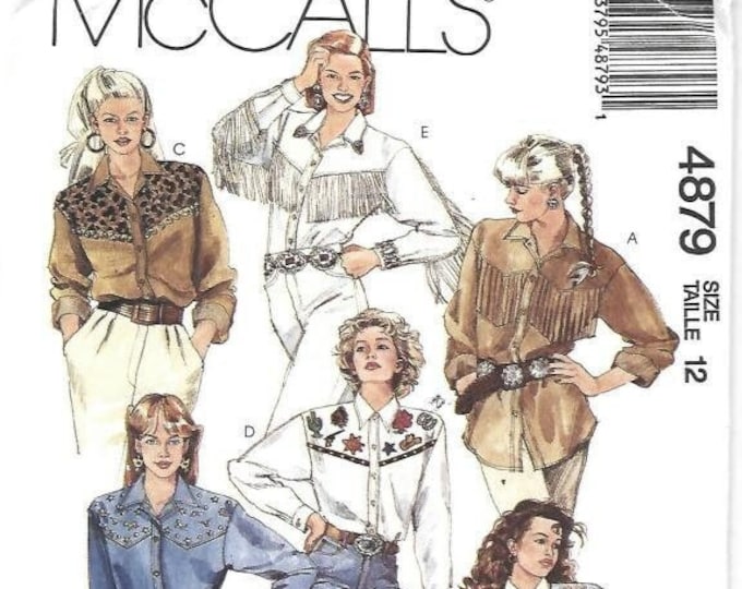 1990s Western Shirt Long Sleeves Front & Back Yokes Optional Fringe ...