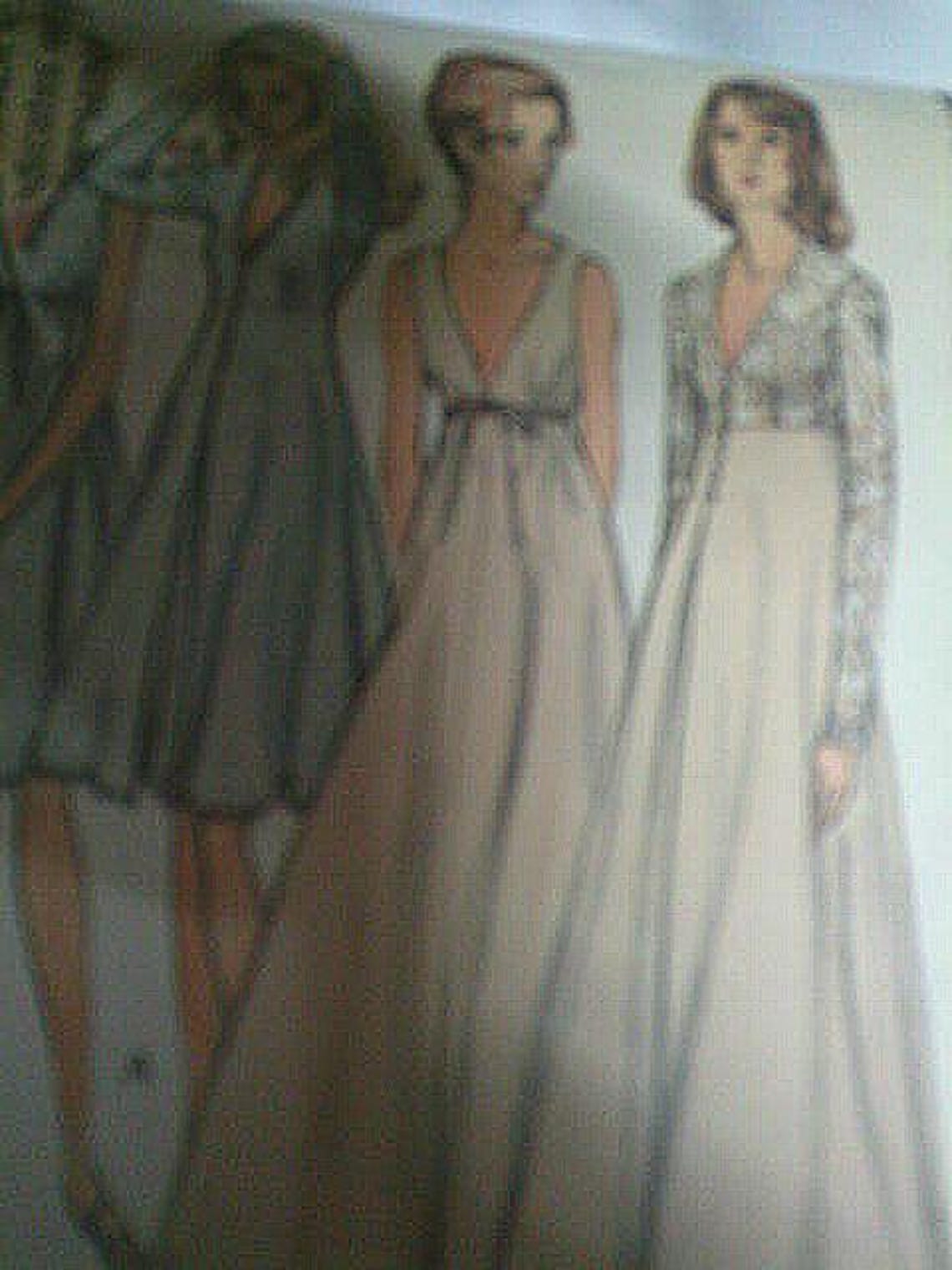 Vogue 8171 1970s Nightgowns and Robes Length Variations V Neckline ...