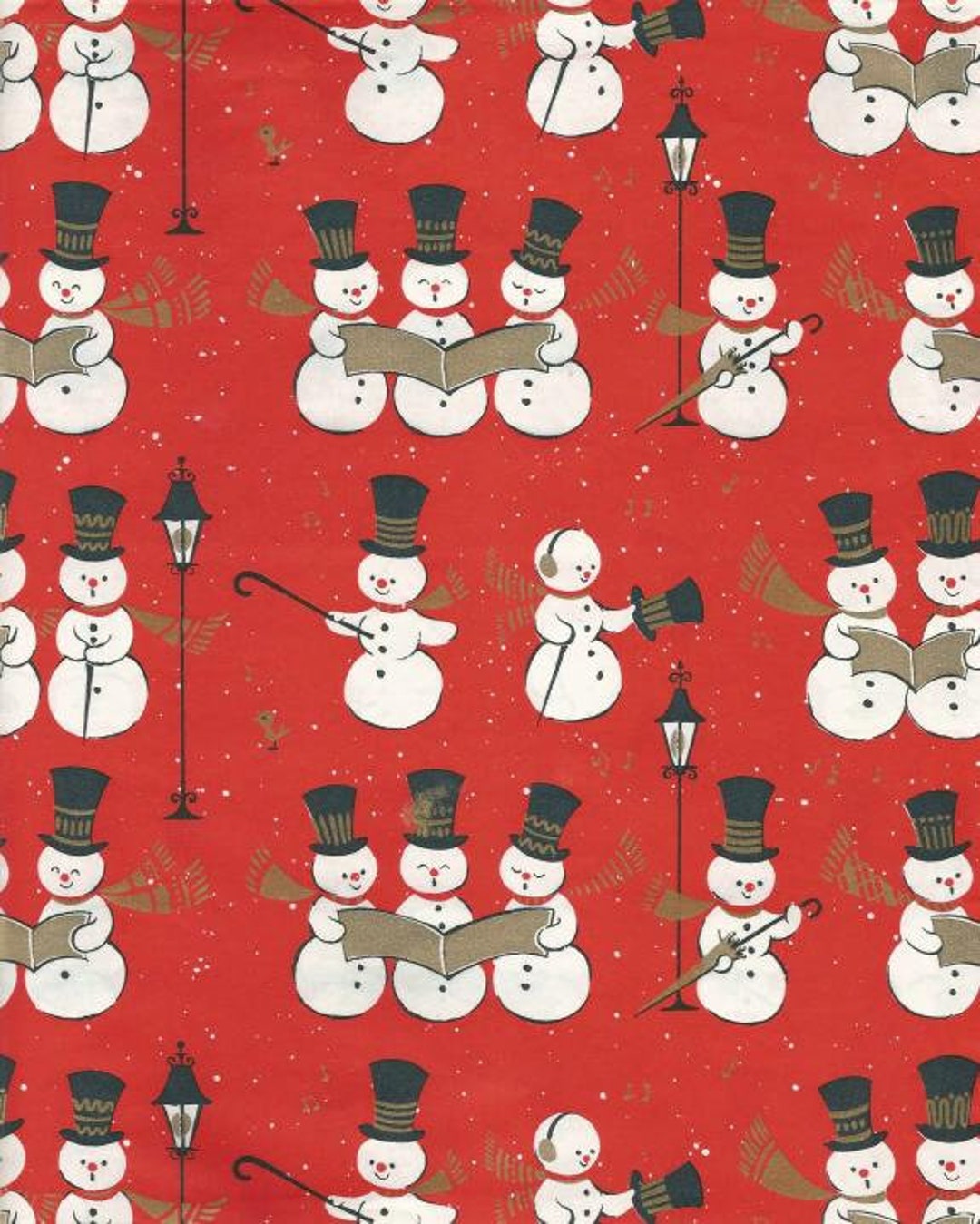 Vintage 1950s 1960s Snowmen Caroling With Coordinating Gift - Etsy