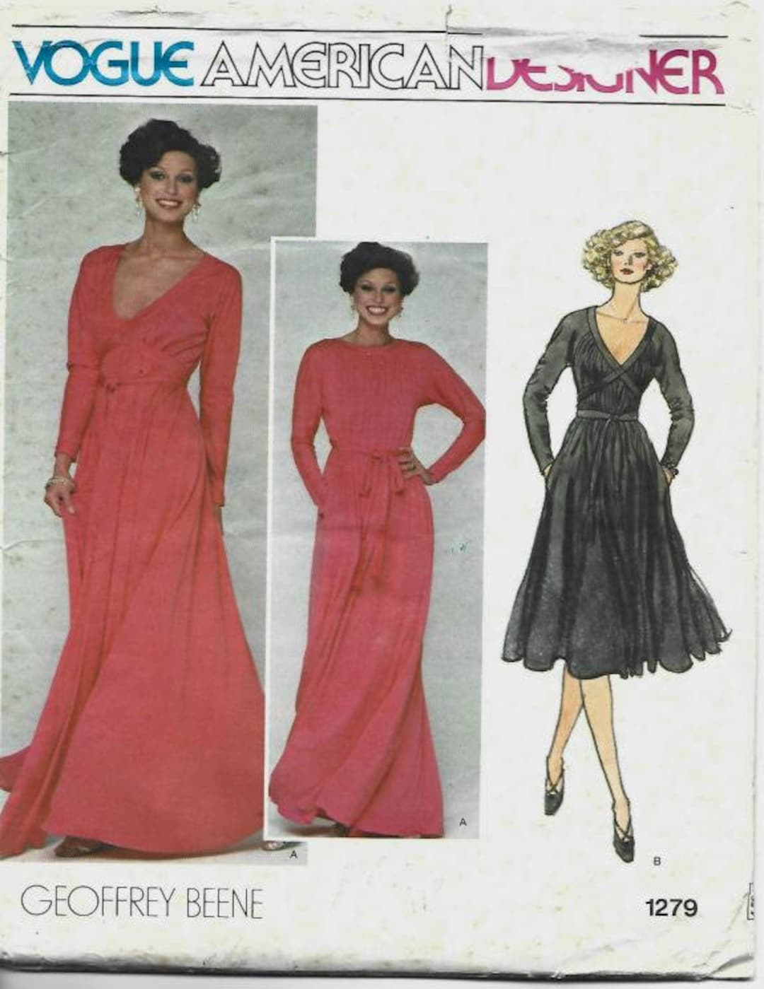 Vogue 1279 1970s Evening/cocktail Dress Criss Cross Bodice Straps V ...