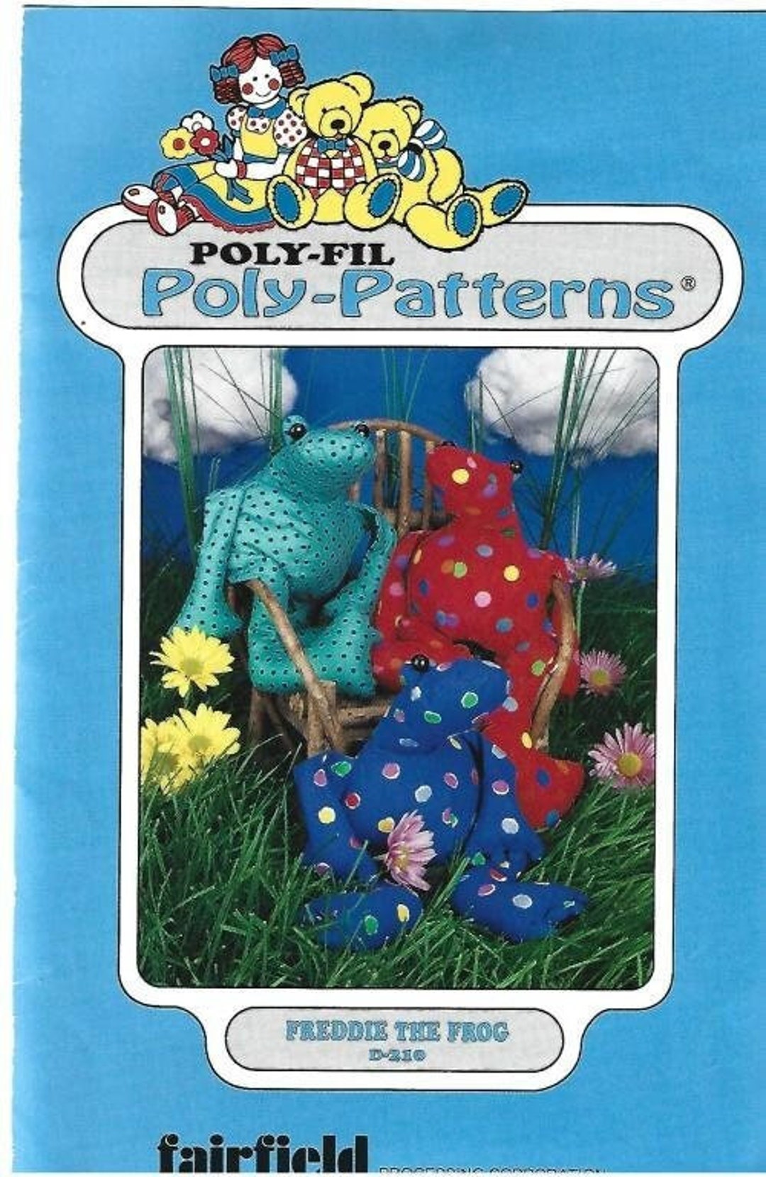 Freddie the Frog Stuffed Animal Toy Sewing Pattern 14 Inches Long UNCUT ...