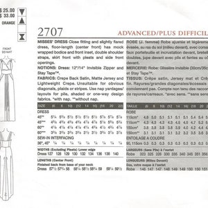 Backless Evening Dress Plunging V Neckline Mock Wrap Bodice OOP Vogue ...