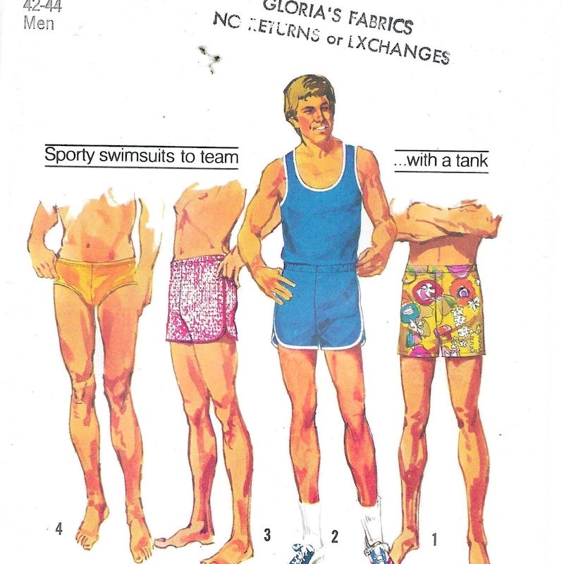 Swimwear Men 1970s - Etsy
