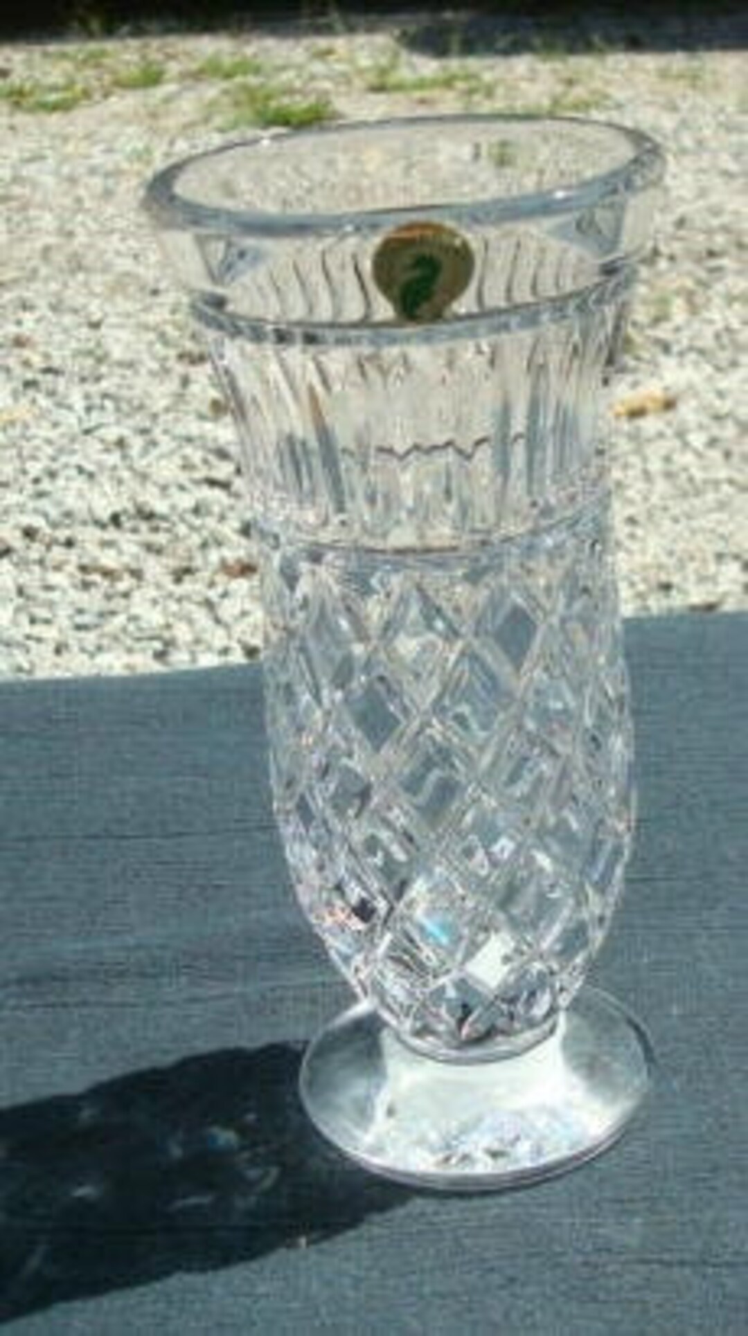 Waterford Crystal Marlene Vase Cross and Wedge Diamond Cut 8" Vase Made ...