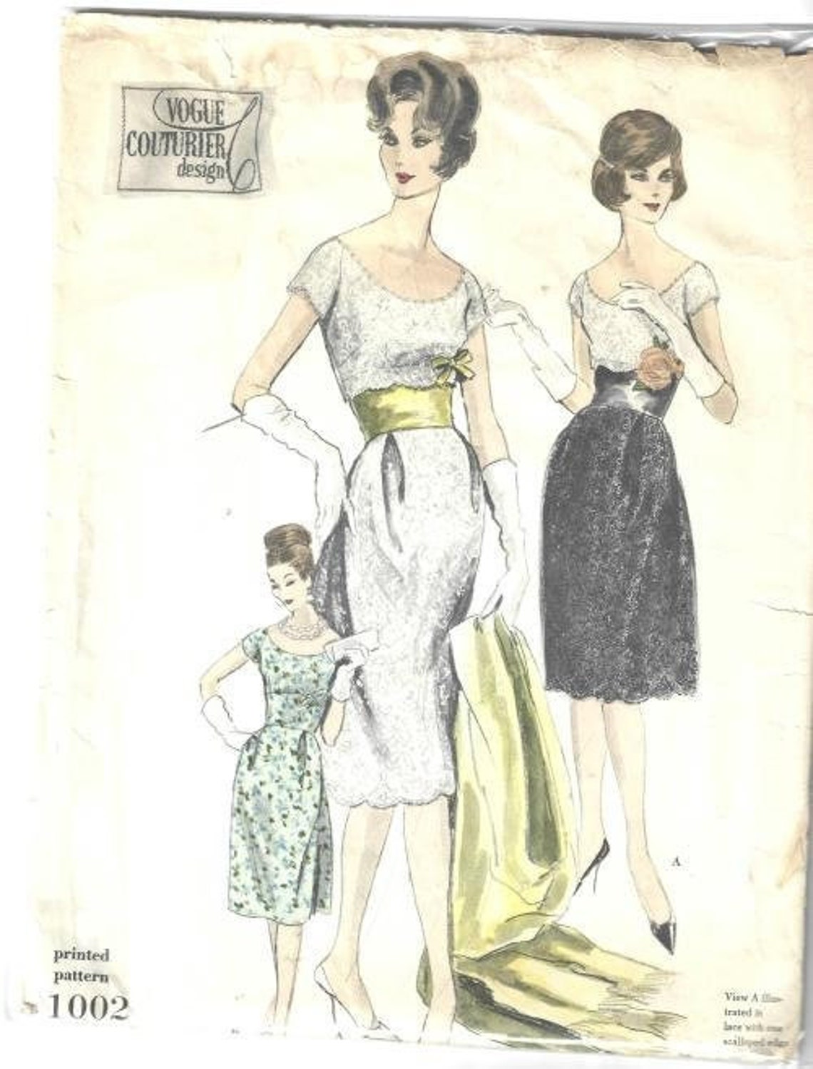 1960s Evening Cocktail Dress Slip Stole Pattern Scoop Neck - Etsy