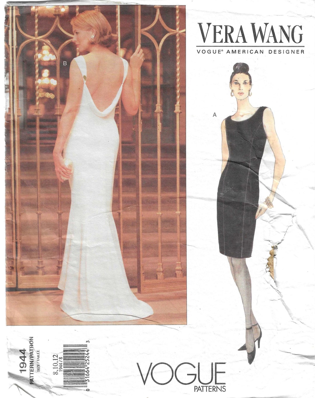 Backless Vera Wang Evening Wedding With Train or Cocktail Dress ...