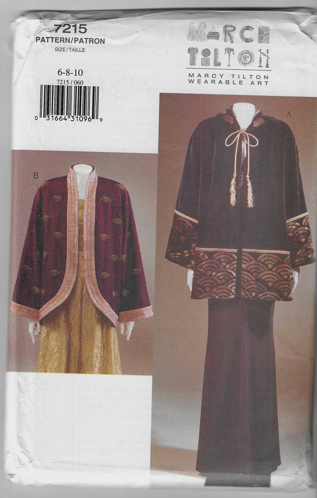 Vogue 7215 UNCUT FF 1990s Marcy Tilton Jacket Lined Long Sleeves With ...