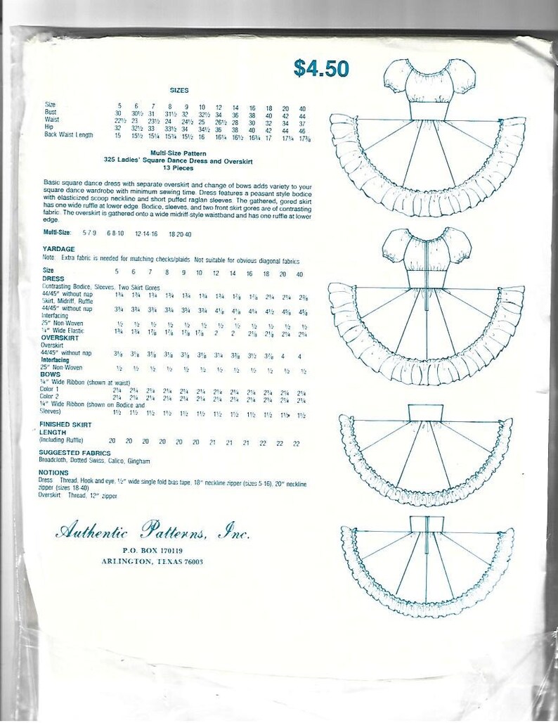 Square Dance Dress Sewing Pattern Peasant Style Bodice Circle - Etsy
