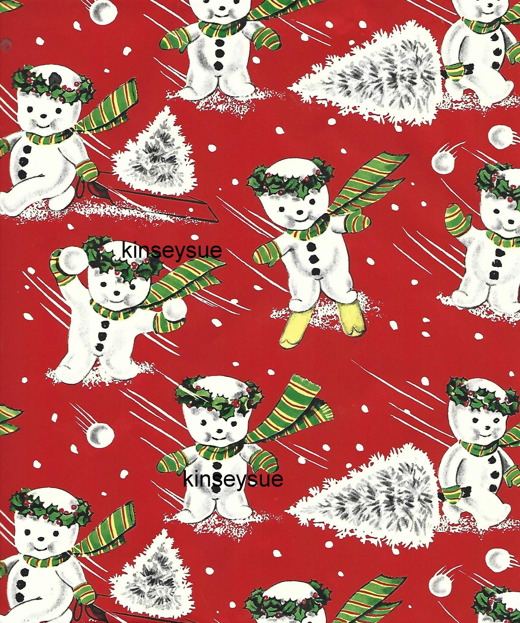 Vintage Christmas Wrapping Paper 1950s