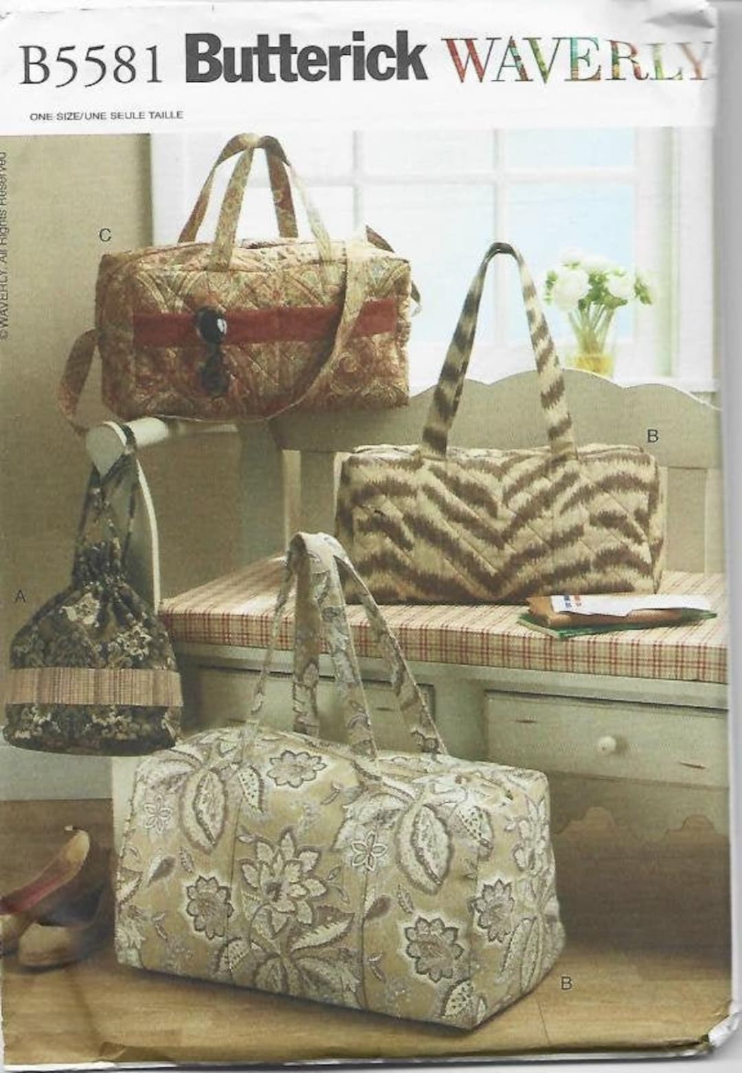 Butterick 5581 Duffle Bags in Three Sizes and Drawstring Bag UNCUT FF ...