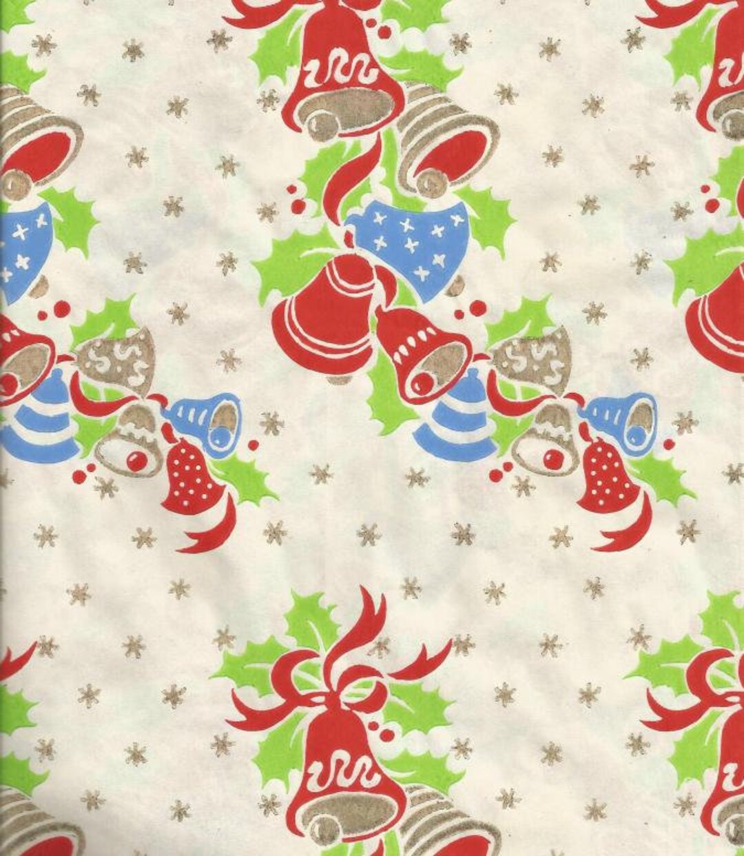 1940s Vintage Christmas Wrapping Paper/tissue Paper Colorful Christmas ...