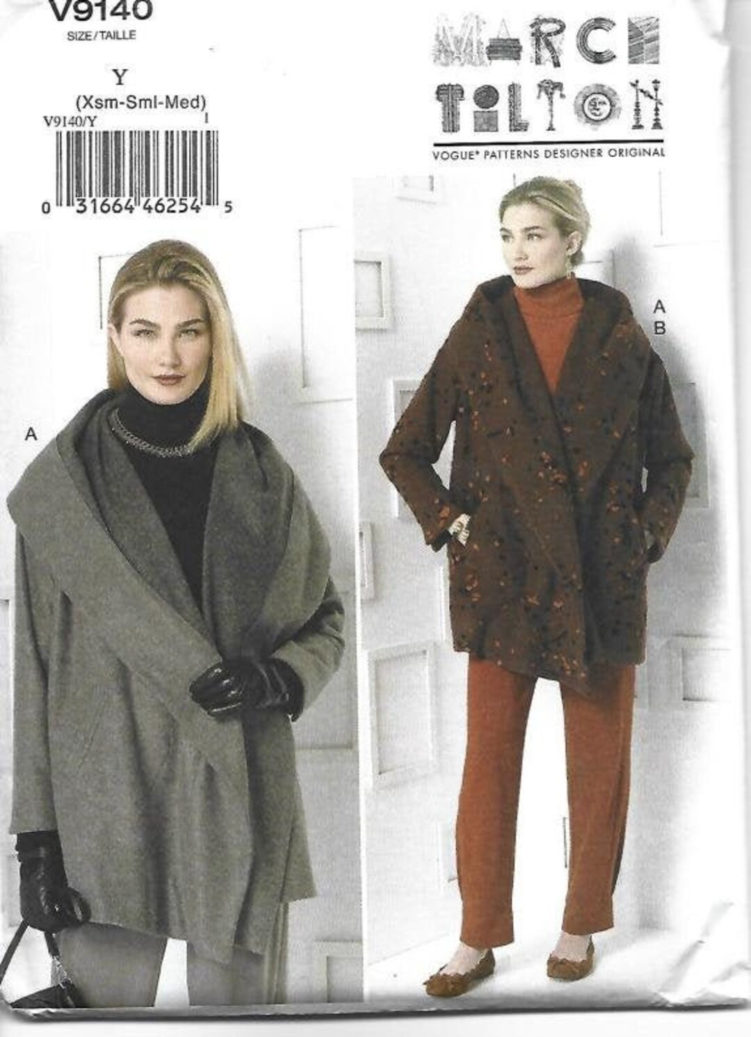 Marcy Tilton Wrap Jacket With Hood and Semi Fitted Pants Vogue 9140 ...