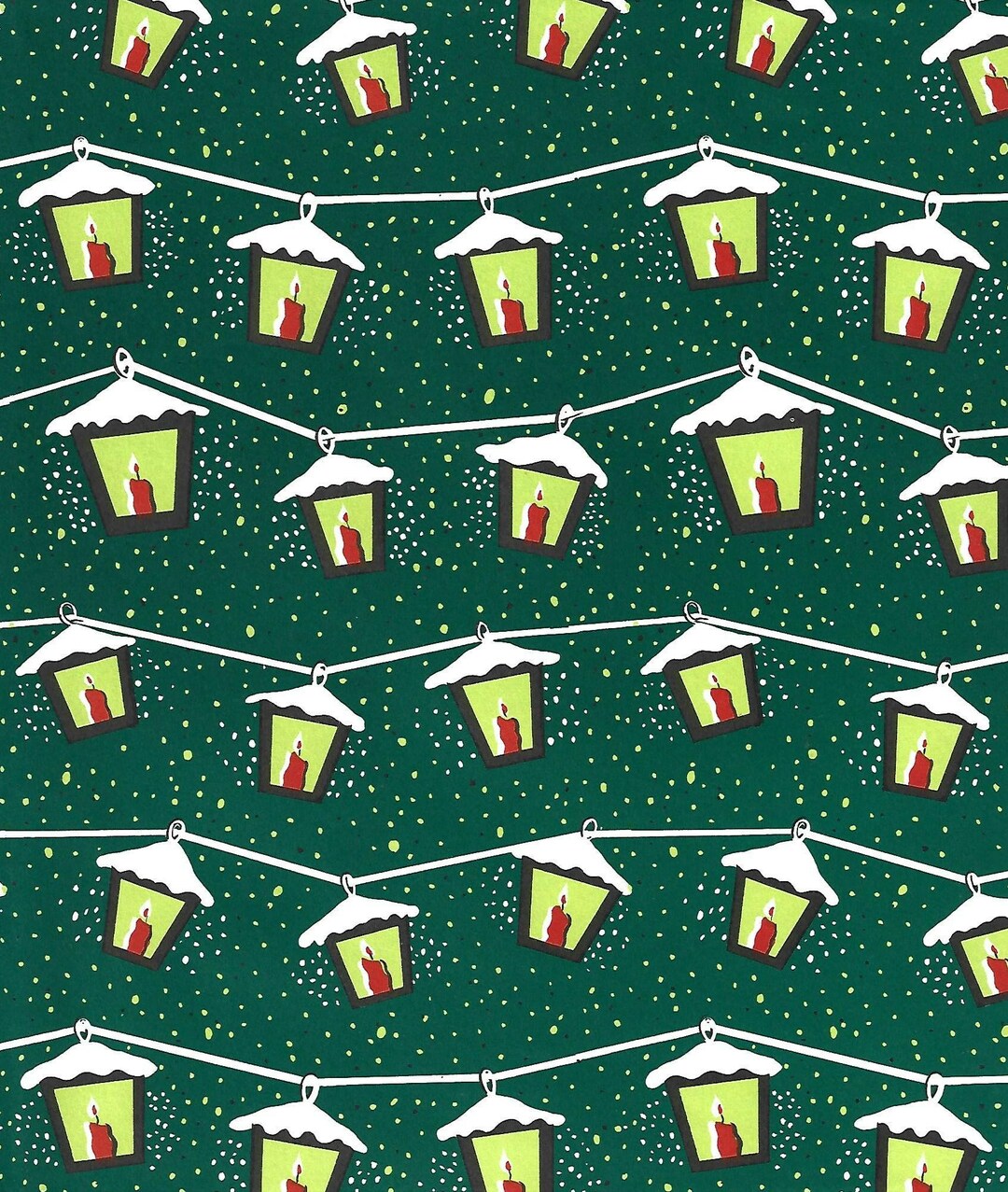 Christmas Wrapping Paper Lantern Light by Gibson Lanterns on White ...