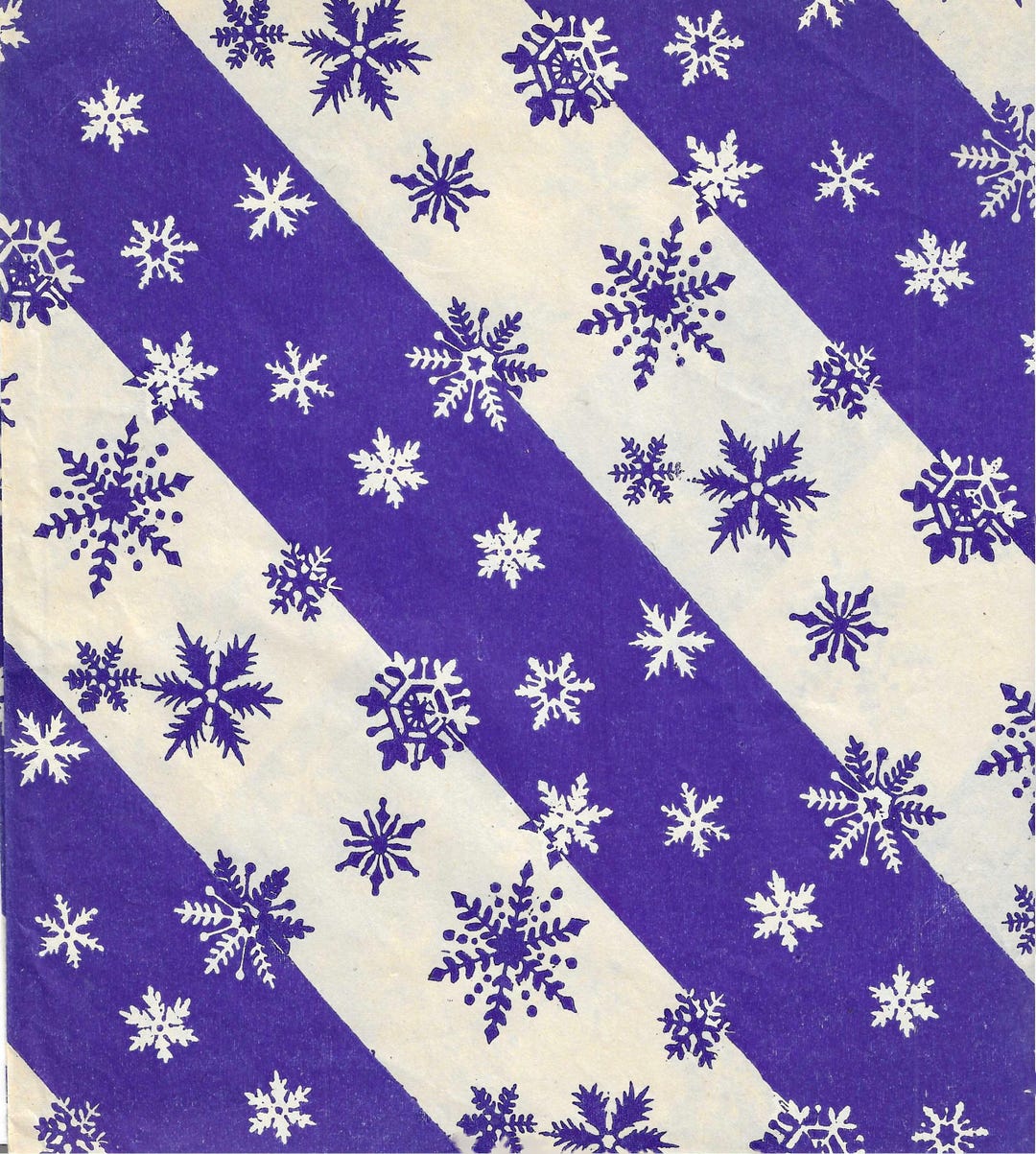 Vintage Christmas Wrapping Paper/tissue Paper Snowflakes 1940s ONE Flat ...