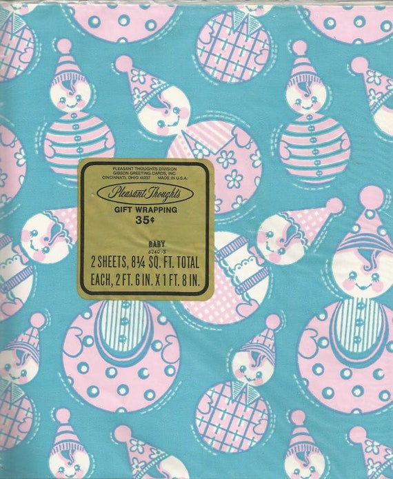 Vintage Baby Shower Gift Wrap Roly Poly Toys for Girl or Boy - Etsy