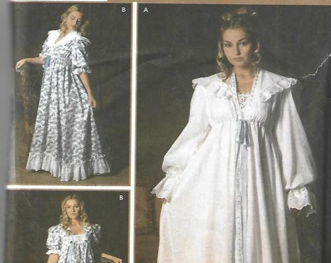 Victorian Nightgown & Robe Vintage Closet Plus Size Simplicity 5188 ...