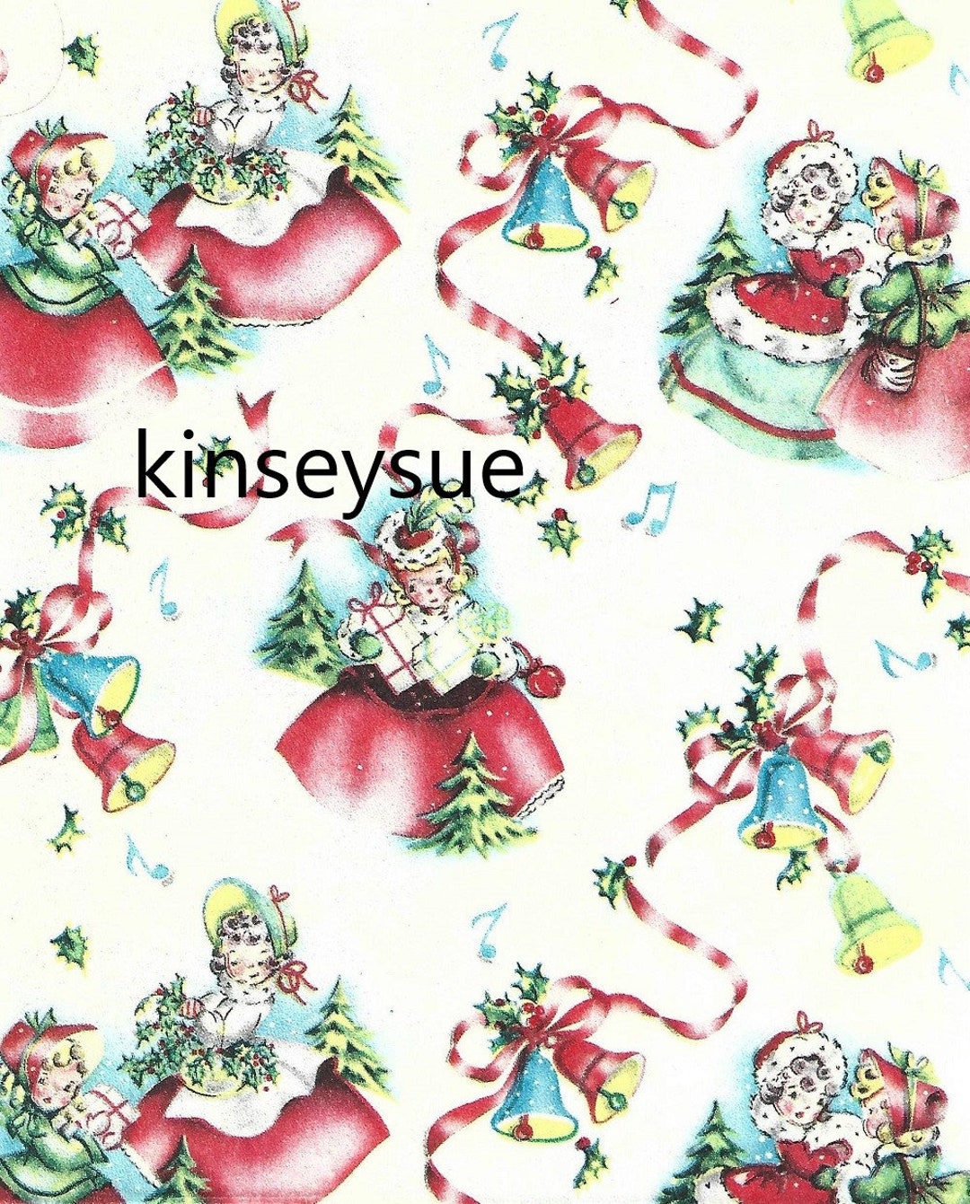 1940s Christmas Tissue Paper Wrapping Paper Little Girls at - Etsy