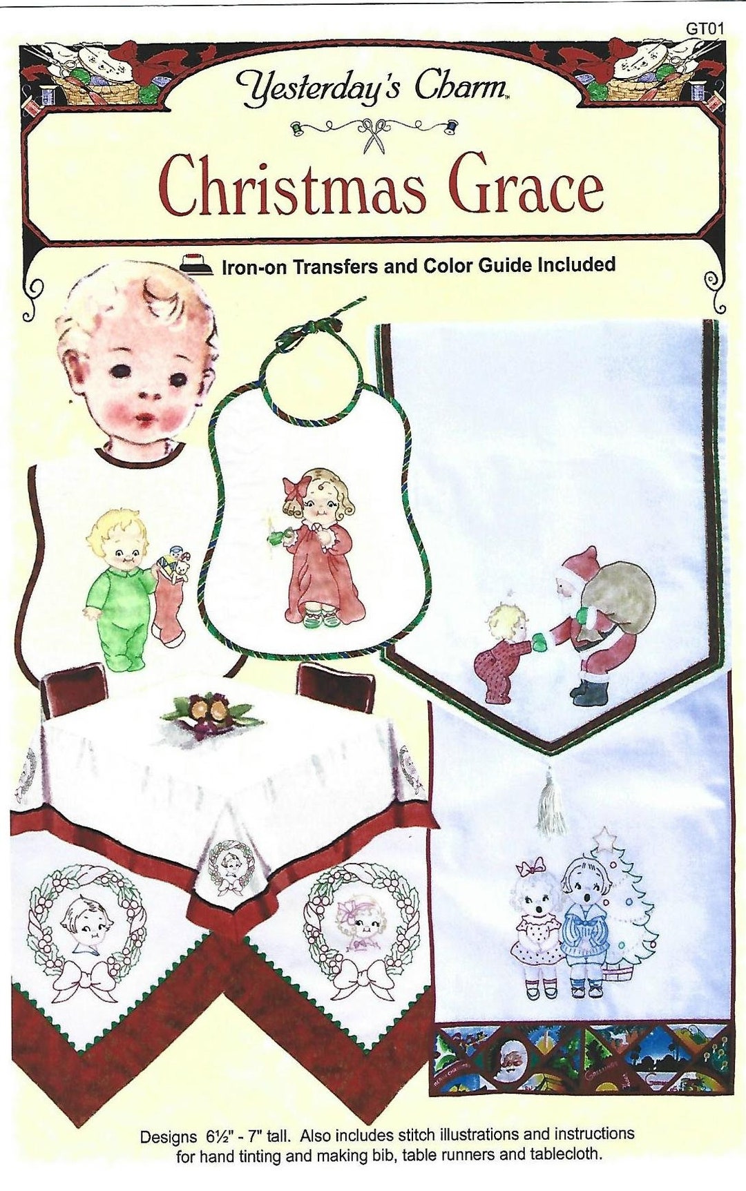 Christmas Grace Iron on Transfers and Color Guide Santa or Caroler ...