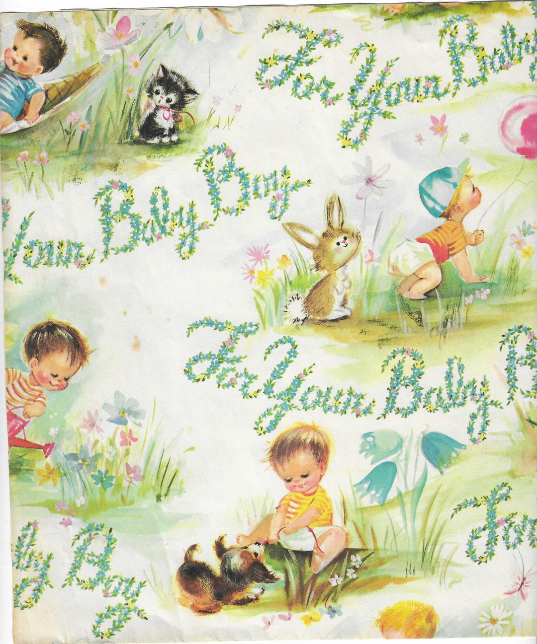 Rust Craft Wrapping Paper FOR Your BABY BOY Partial Sheet - Etsy