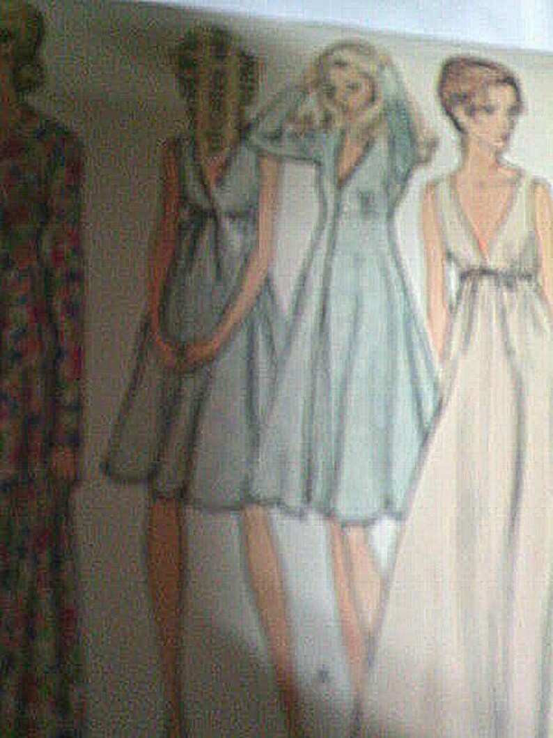 Vogue 8171 1970s Nightgowns and Robes Length Variations V Neckline ...