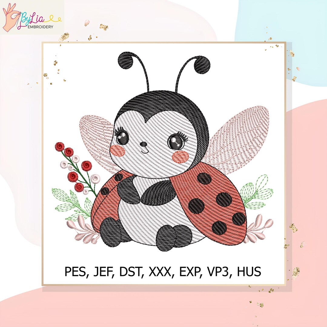 Cute Ladybug Embroidery Pattern – PES - Etsy