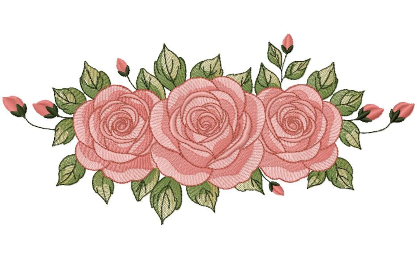 Rose Floral Embroidery Design | Machine Embroidery Roses Border ...