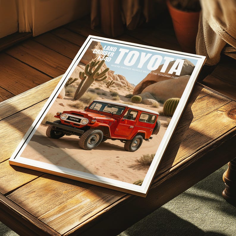 Vintage Toyota Land Cruiser FJ40 Art Print, Sonoran Desert - Etsy