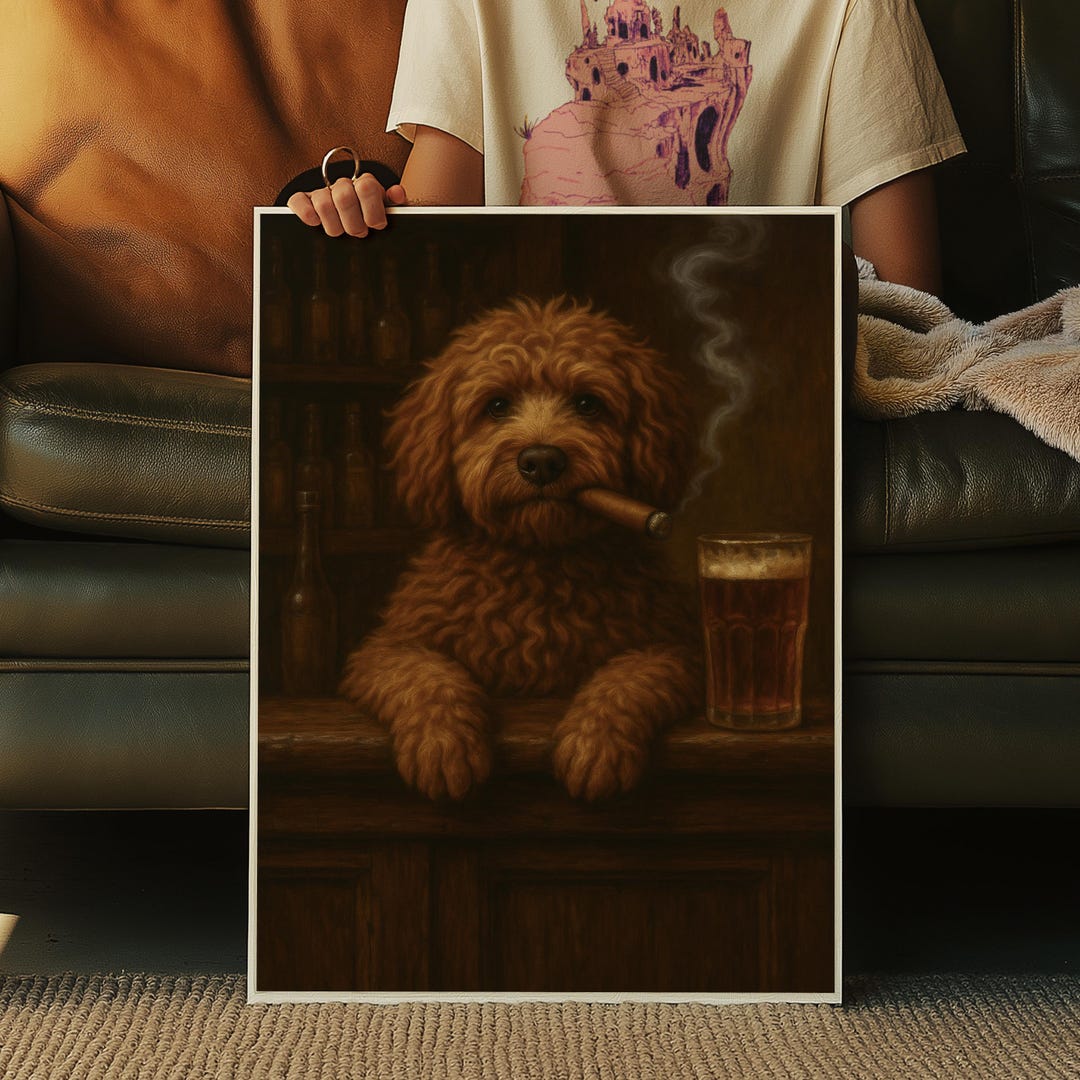 Funny Cockapoo Bar Art Print: Vintage Dog Lover Gift - Etsy