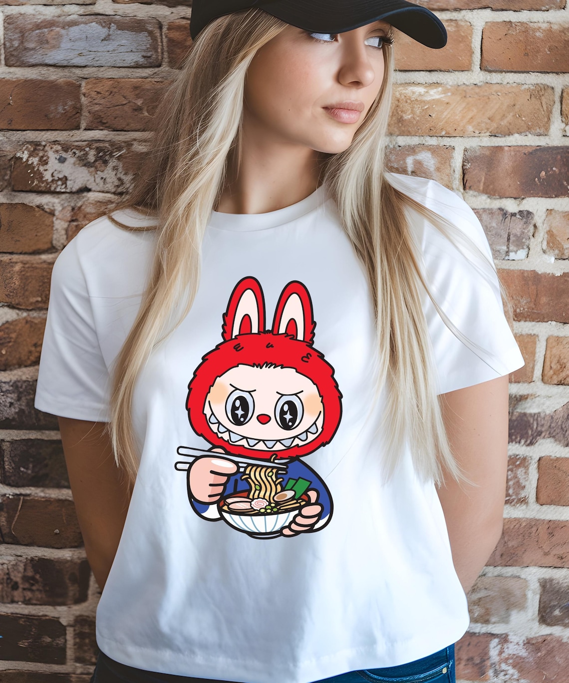 Labubu Eating Ramen PNG , Cute Kawaii Bunny Clipart , Funny Food ...