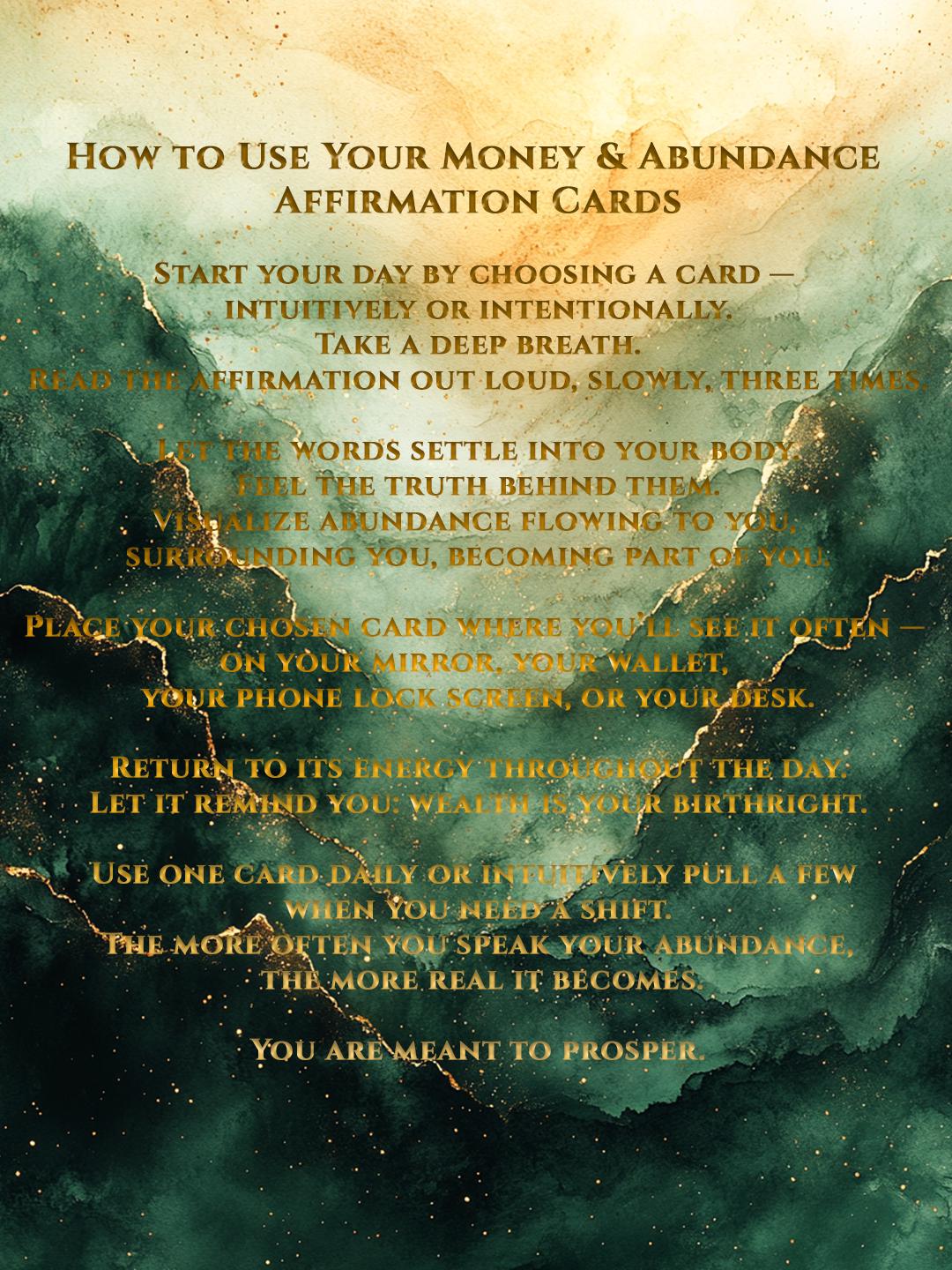 50 Printable Abundance Affirmation Cards | Money Manifestation Deck ...