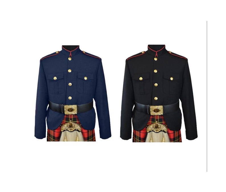 Scottish Class A Honor Guard Kilt Jacket - Coat With Red Trim and Gold ...