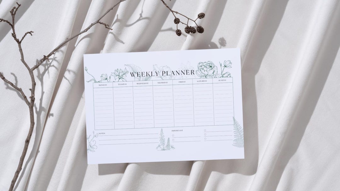 Bloom the Week | Botanical Weekly Planner Printable - Etsy
