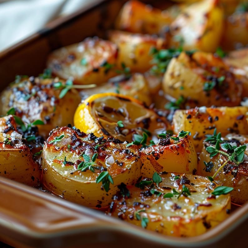 Greek Lemon Potatoes Recipe | Mediterranean Side Dish (digital Download ...