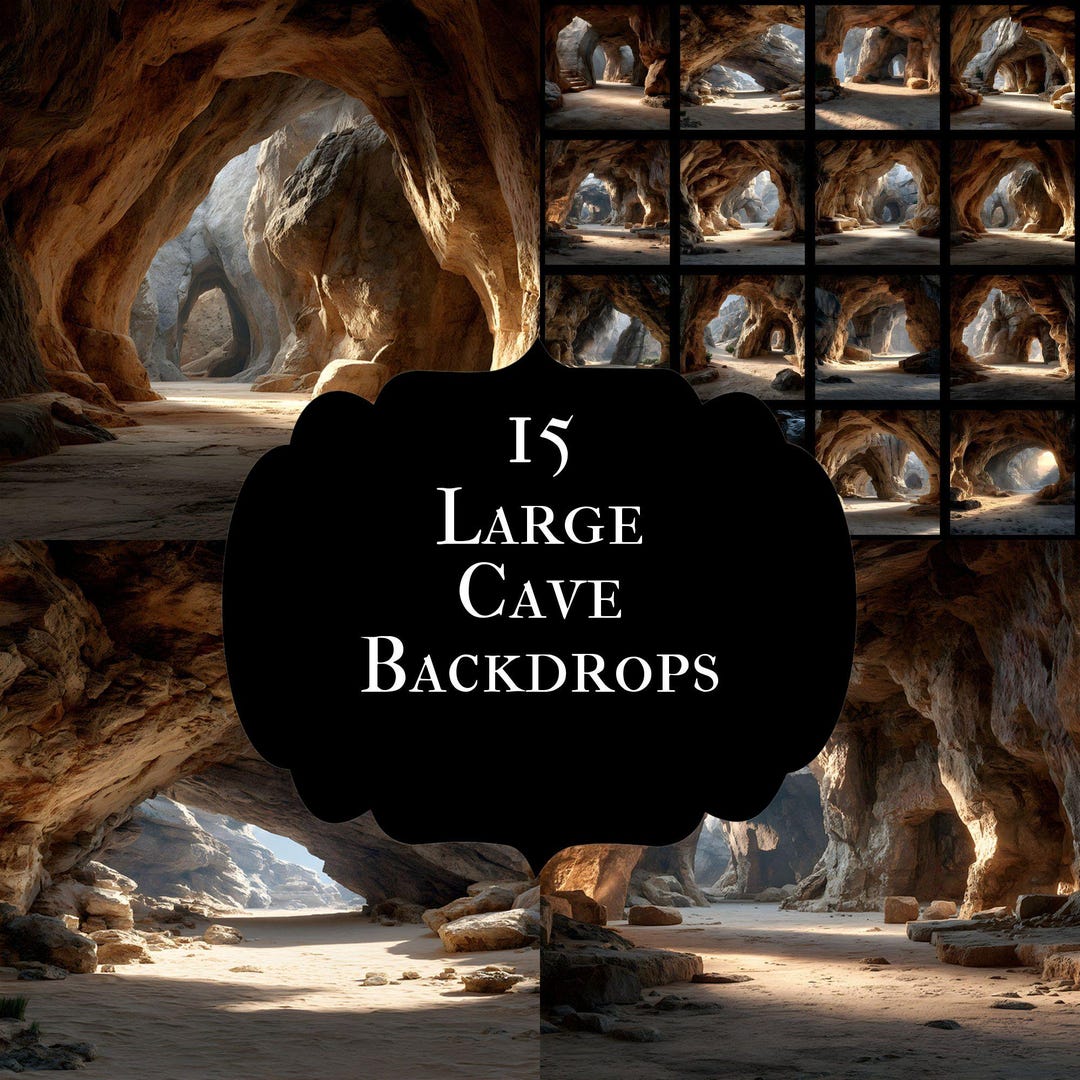 Cave Backdrop Digital, Cavern Background, Fantasy Cave Photo, Cave ...