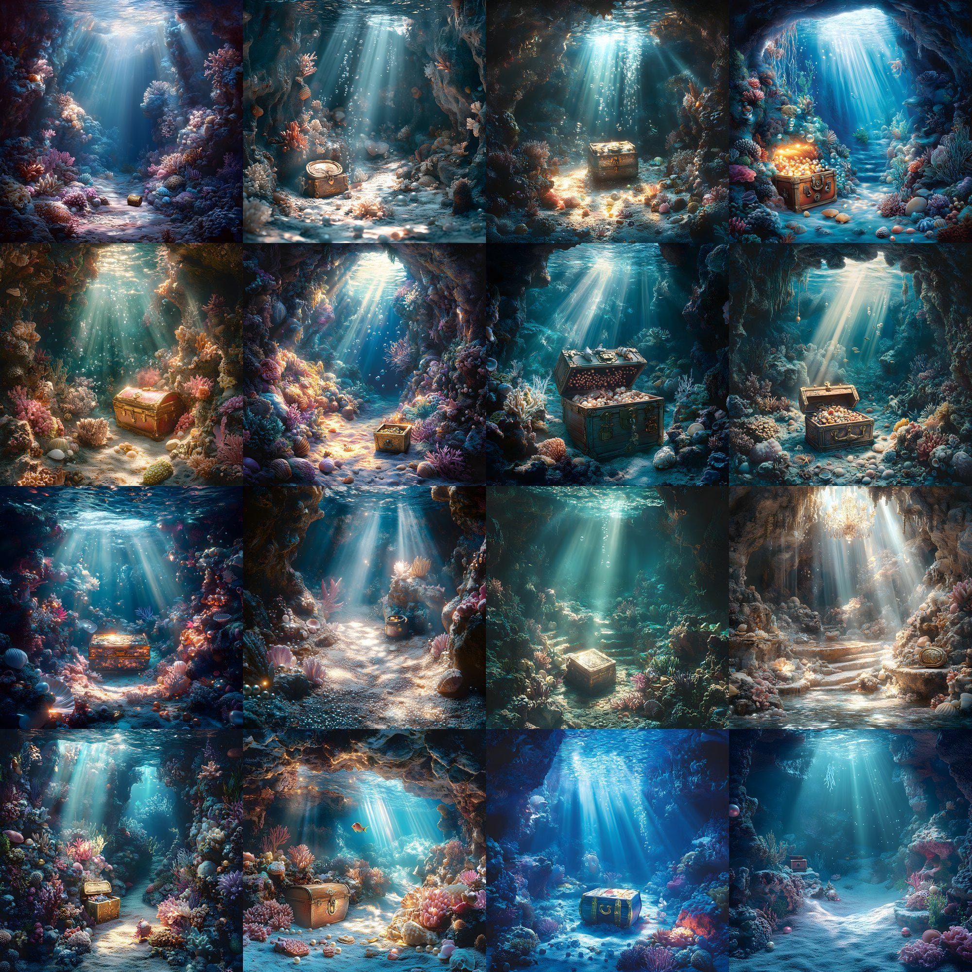 Little Mermaid Grotto Digital Backdrop: Magical Under the Sea Photography - Etsy