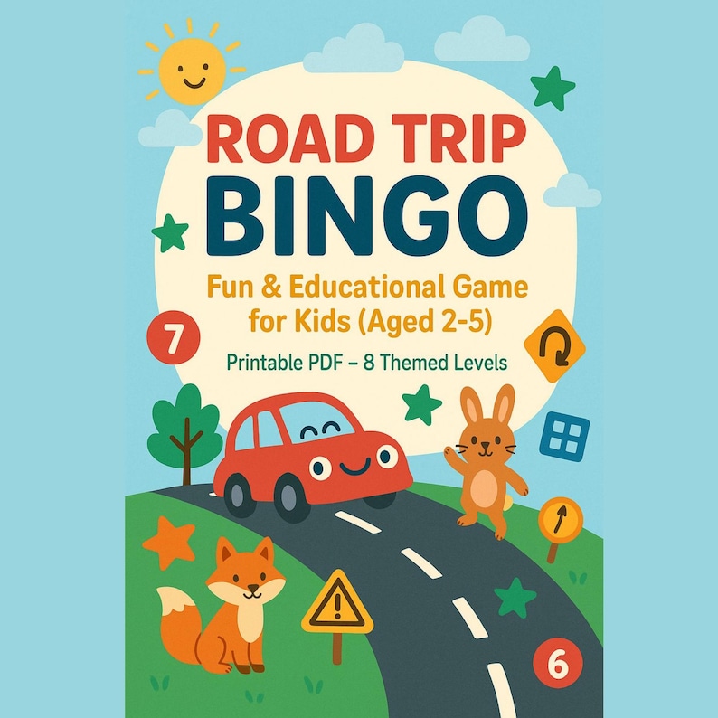 Printable Road Trip Bingo for Kids | Travel Game | Car Ride Activity ...