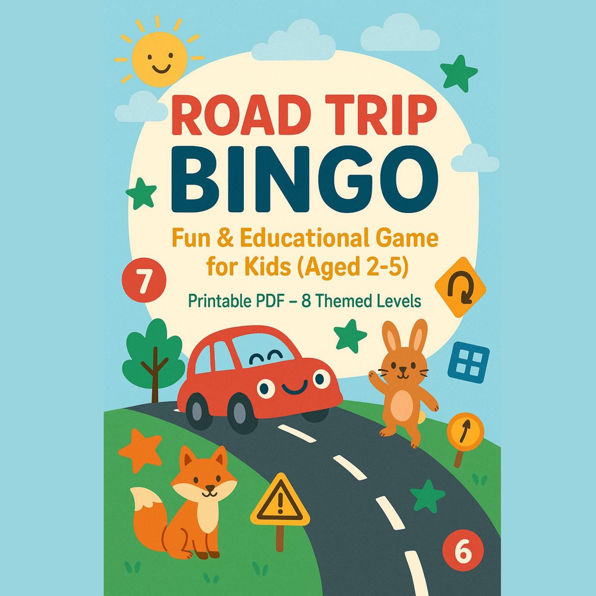 Printable Road Trip Bingo for Kids | Travel Game | Car Ride Activity ...