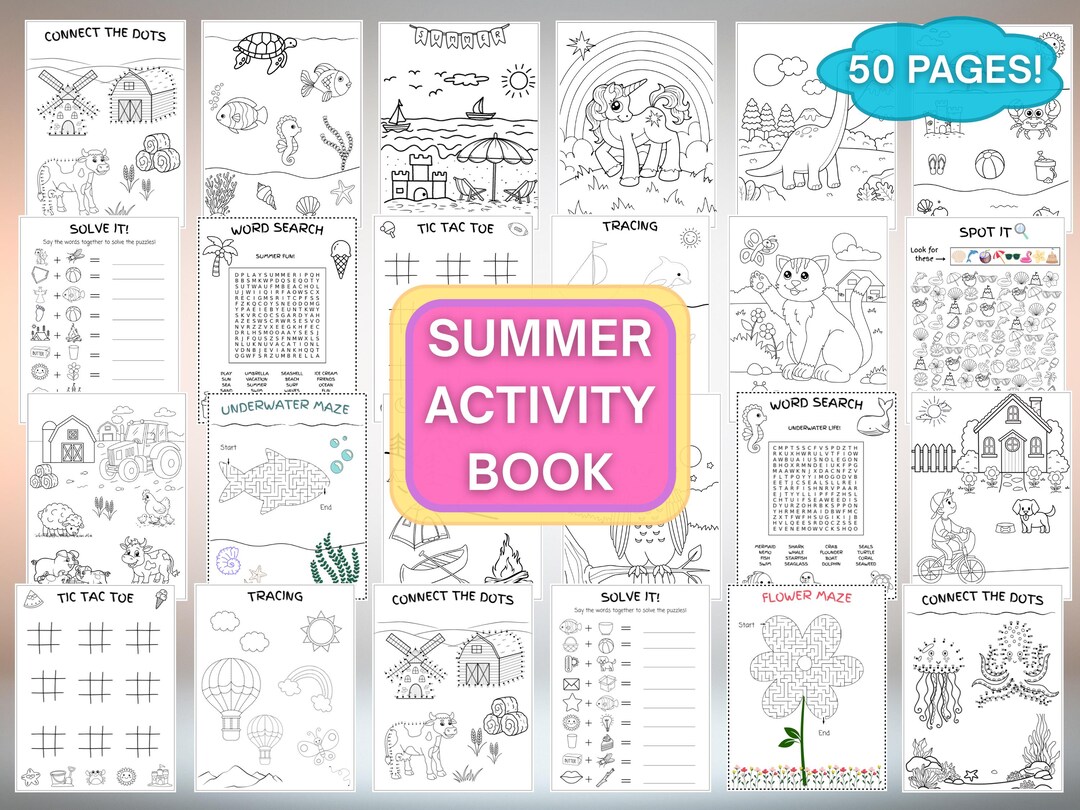 Kids Summer Activity Book | Printable PDF for Kids | Travel Activities ...
