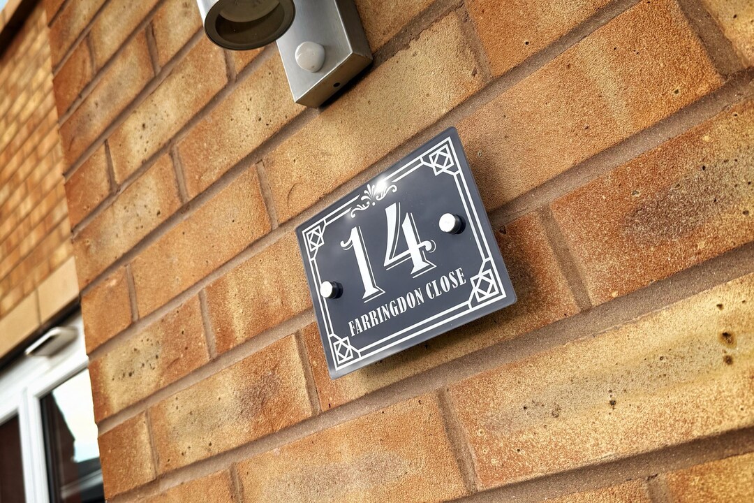 Vintage-style House Number Sign | Acrylic Street Address Plaque ...