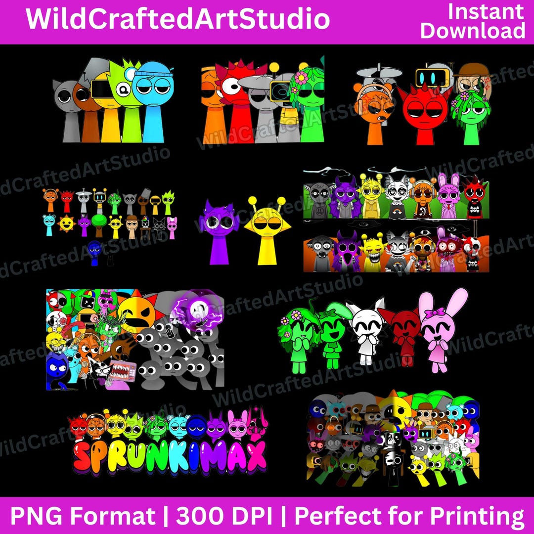 Incredibox Sprunki PNG Digital Designs: Printable Toy Graphics (instant ...